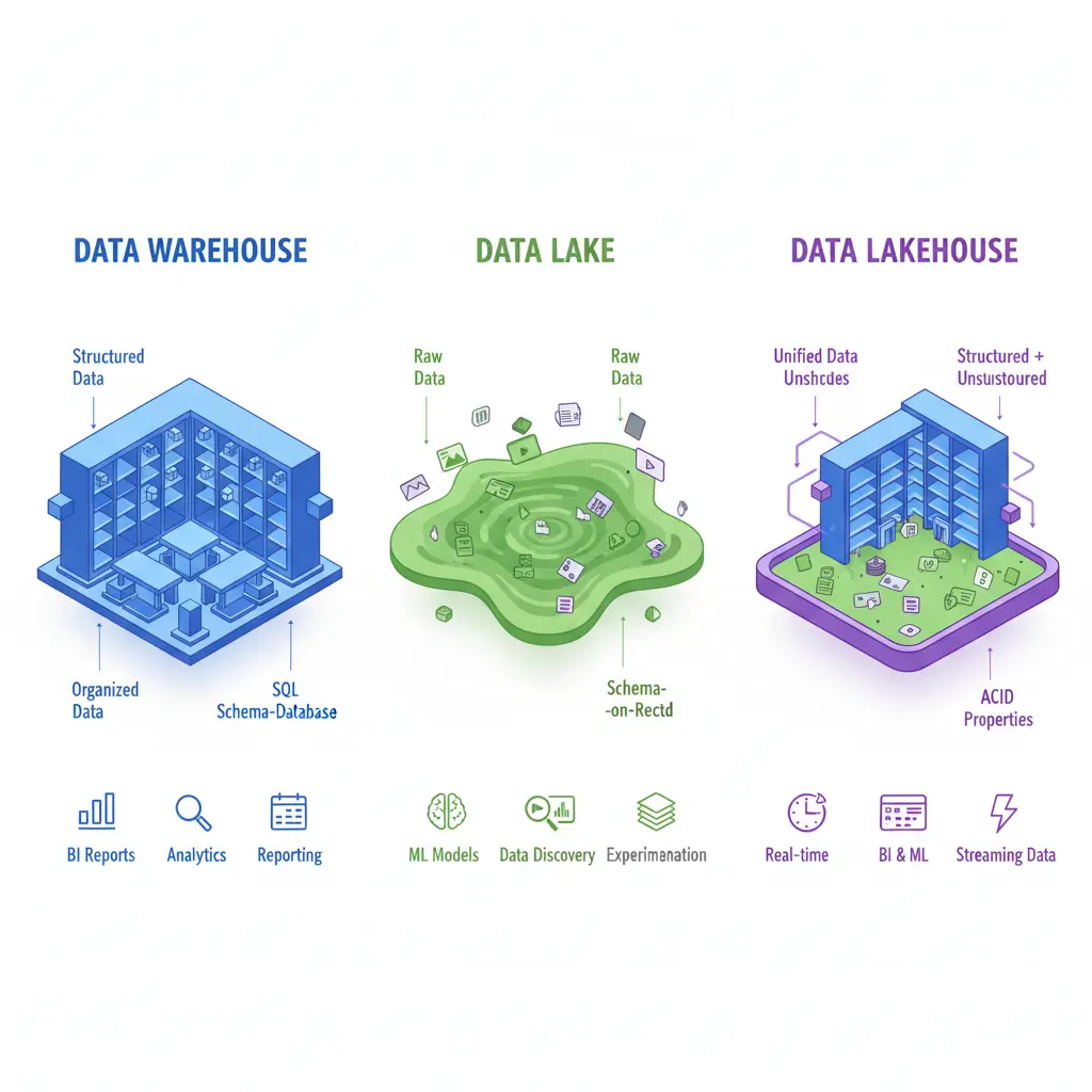 Data Warehouse vs Data Lake vs Data Lakehouse: Chọn gì cho doanh nghiệp? | Carptech
